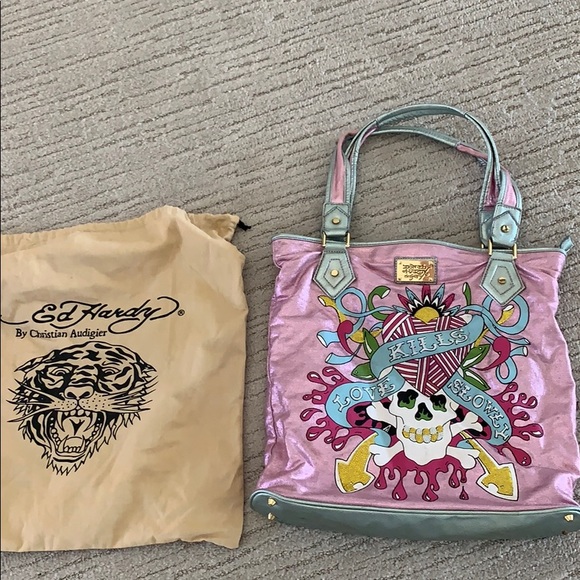 Ed Hardy | Bags | Vintage Ed Hardy Tote Bag | Poshmark